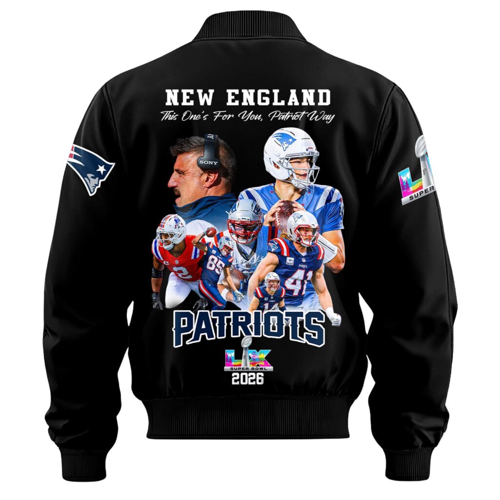 New England Patriots Super Bowl LX Champions Style Bomber Jacket - Hypefavo
